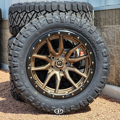 JEEP Fuel D681 Rebel Bronze Wheels 20x10 5x5 & Nitto Ridge Grappler 33 ...