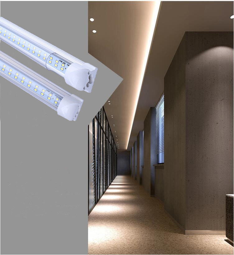 8FT 72W LED Tube Light T8 Integrated 8 Foot Double Row 8' LED Shop ...