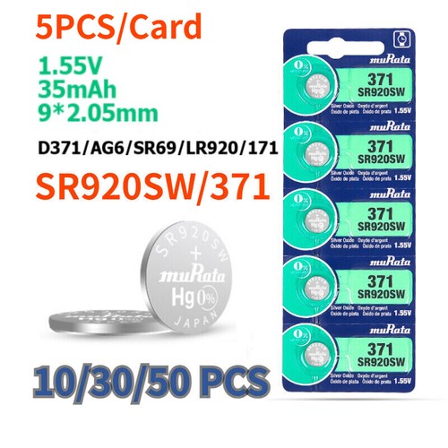 10/30/50x Watch Battery Silver Oxide 1.55V SR920SW/371 Button Coin Cell ...