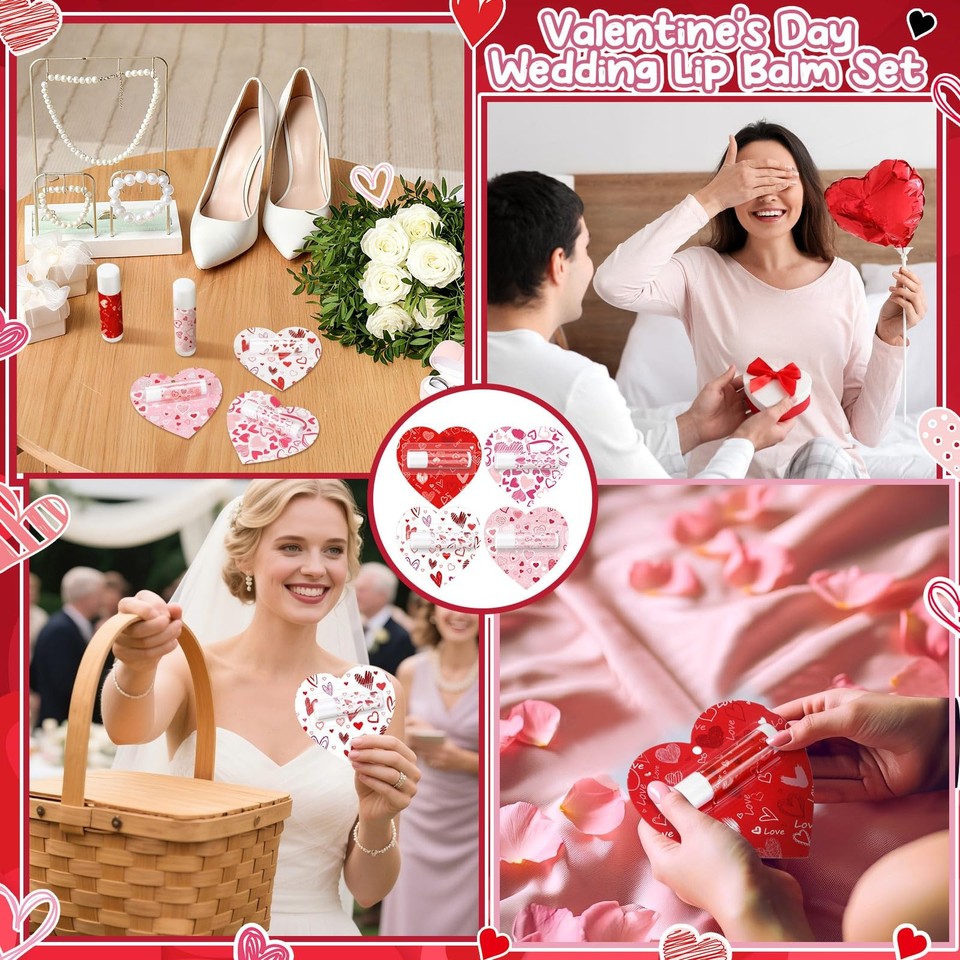 24 Pcs Valentine's Lip Balms Bulk Valentine's Day Party Favors ...