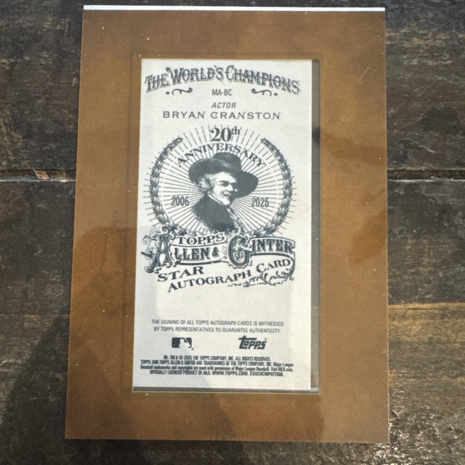 2025 ALLEN & GINTER BRYAN CRANSTON AUTO “Let’s Cook” Inscription ...