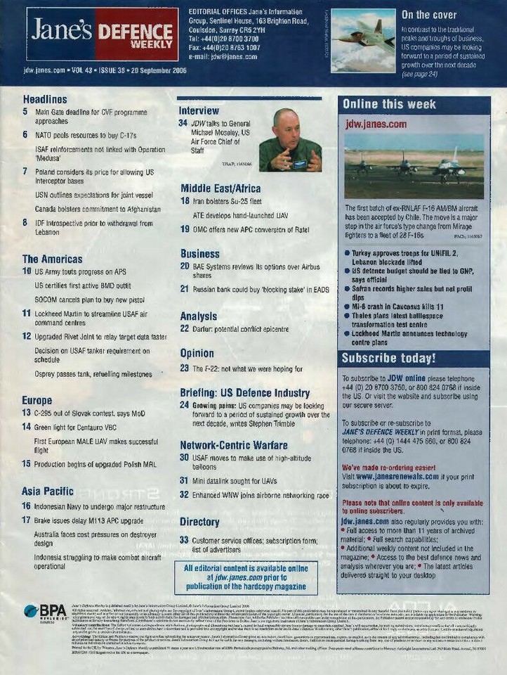 JDW - Jane's Defence Weekly Magazine (20 September 2006) | eBay