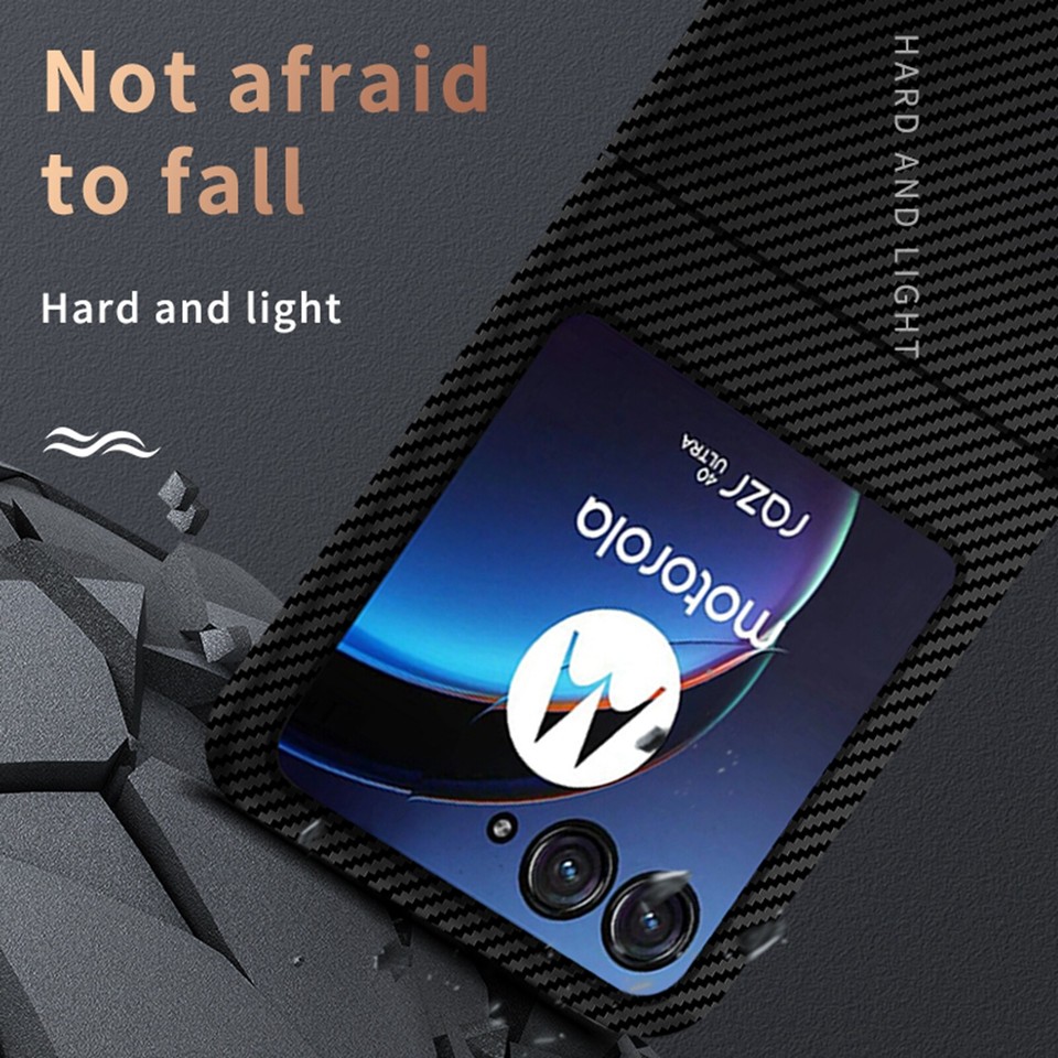 For Motorola Razr 50/50 Ultra Carbon Fiber Texture Shockproof Non-Slip ...