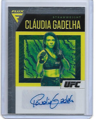 CLAUDIA GADLEHA 2021 Panini Chronicle Flux UFC BRAZIL Cage Fight Auto ...