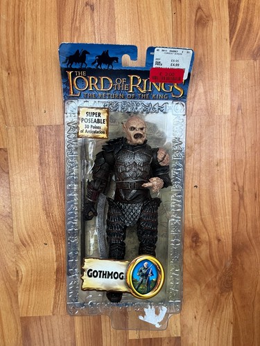 BNIB LORD OF THE RINGS POSEABLE GOTHMOG ORC TOY BIZ ACTION FIGURE ROTK ...
