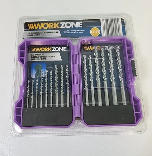 Workzone 15 Piece Drill Bit Set Brand New in Case - Choose Wood, Metal or Multi | eBay UK