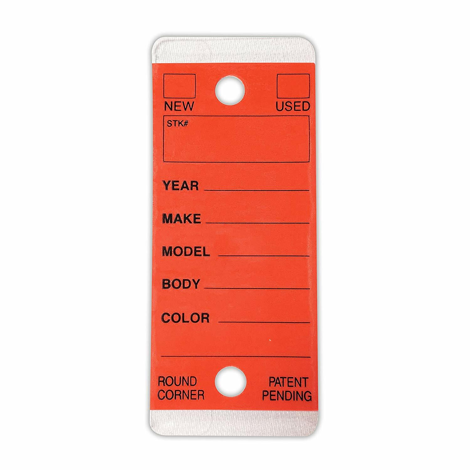 CarBowz Car Dealer Key Tags Self Laminating Round Corner White Color ...