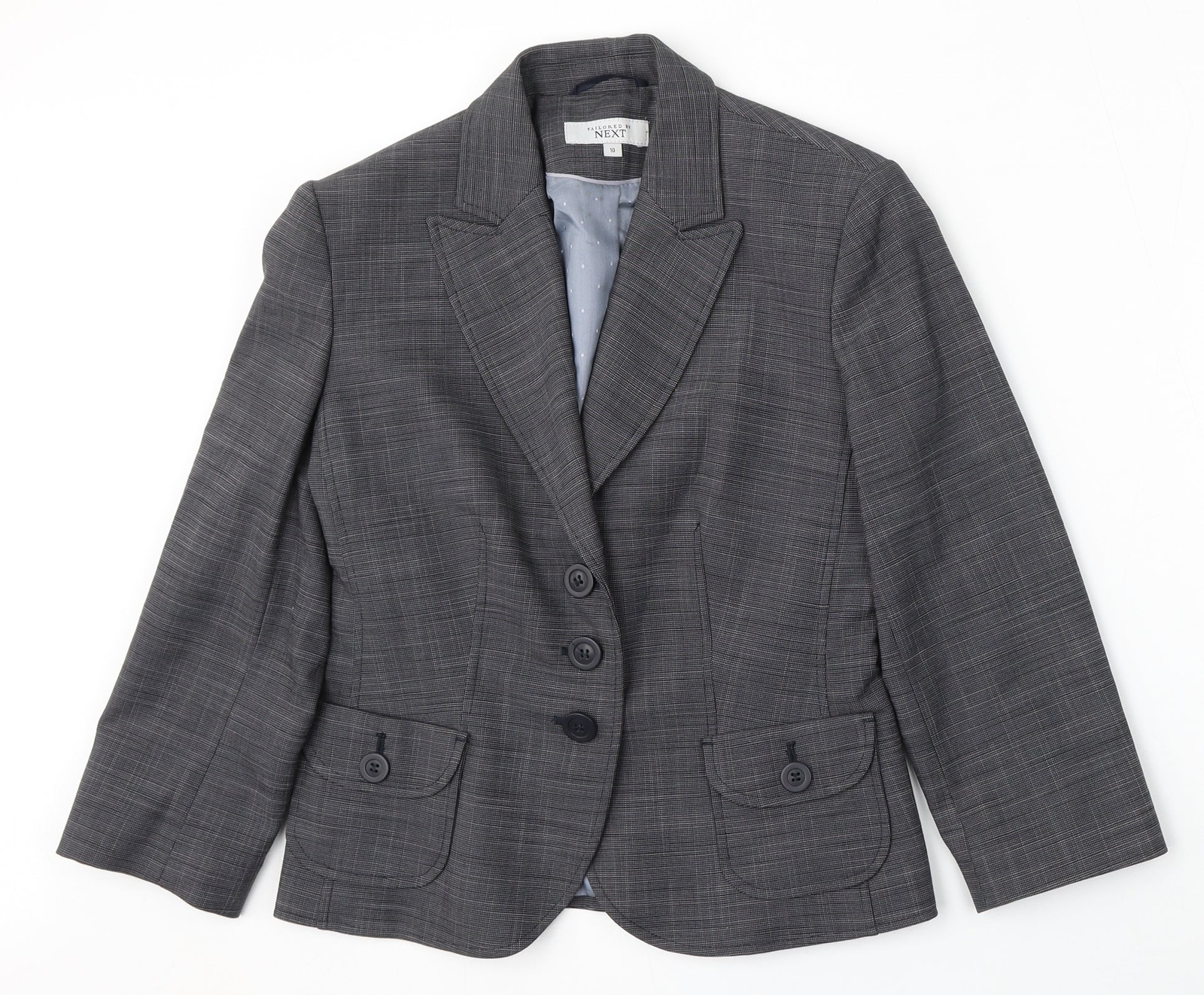 NEXT Womens Grey Check Polyester Blend Jacket Suit Size 10 | eBay UK