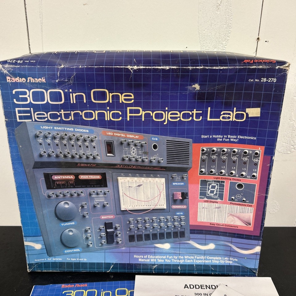Radio Shack 300 In One Electronic Project Lab Science Fair Kit #28-270 ...