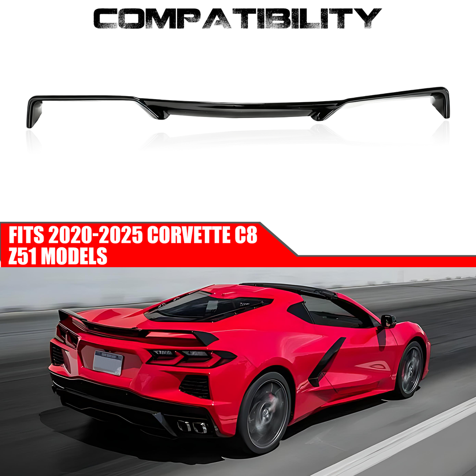 Z51 Style Rear Trunk Spoiler Wing Painted Glossy Black For 2020-2025 ...