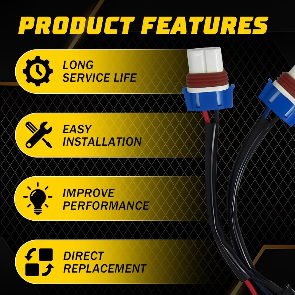 9003 H4 HB2 Pigtail to 9005 9006 HB3 HB4 Headlight Conversion Wire ...