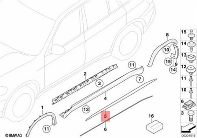 Genuine BMW X5 M E70 X5 3.0d Paintwork Protection Film Sill Right ...
