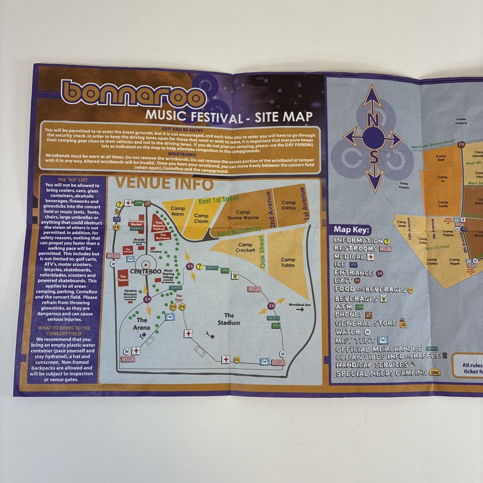Bonnaroo 2002 Lot Program Map CD Beacon Newspaper June 21 | eBay