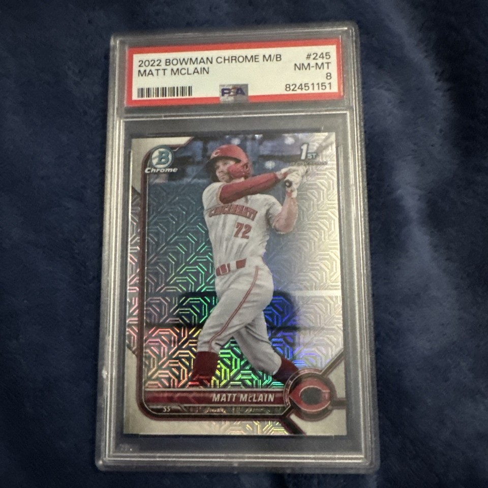 Lot of 10 PSA baseball cards of yesterday and today PSA graded 7, 8, 9 ...