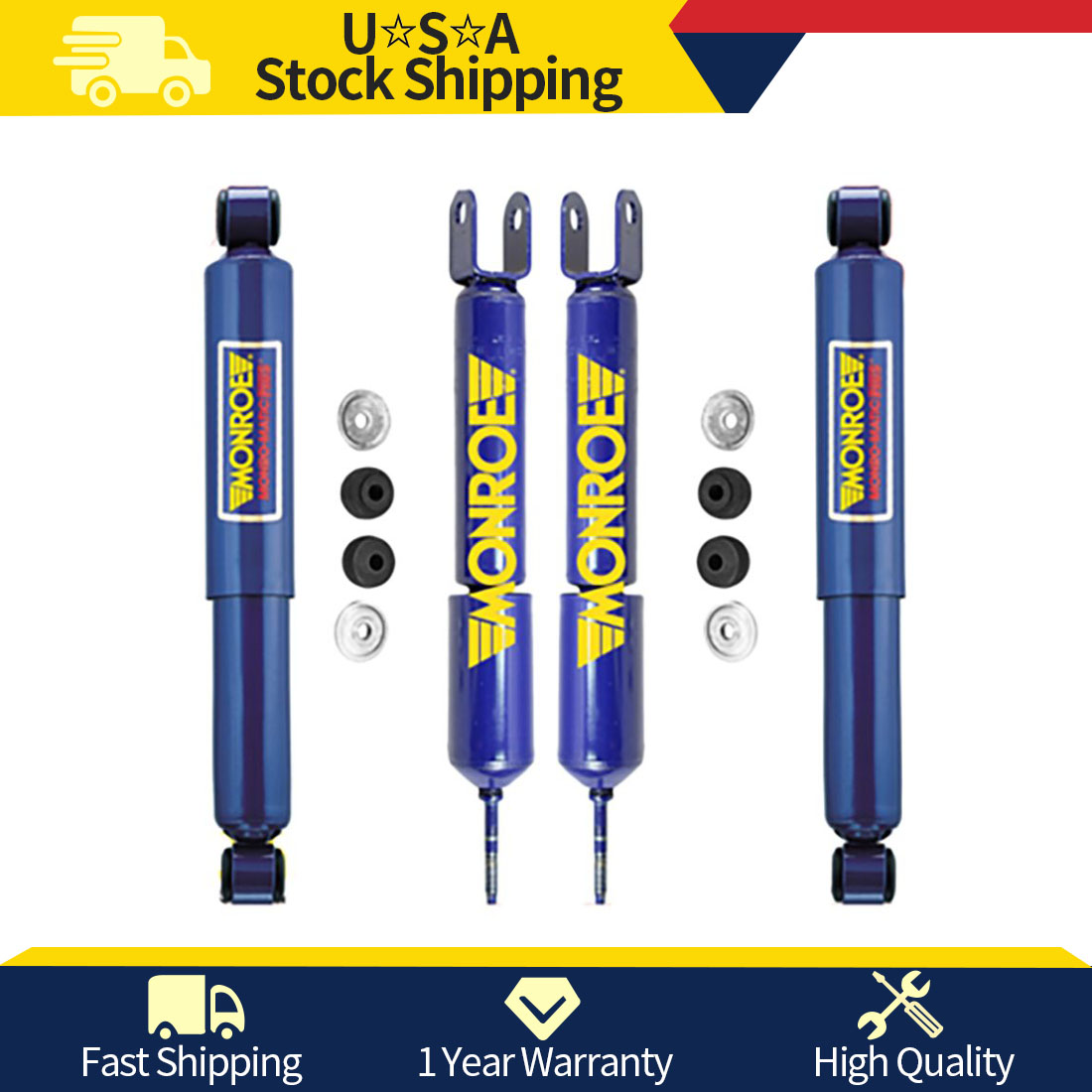 Monroe Front Rear Shock Absorbers Kit Complete Set of 4 for Chevy GMC ...