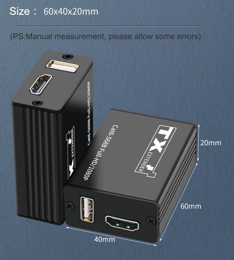 30M USB HDMI Ethernet Extender By Rj45 Cat6 Cable for NVR DVR Recorder ...