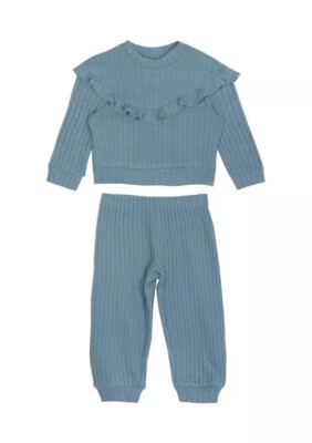 Rare Editions BLUE Toddler Girls' Ruffle Sweater + Joggers 2 Pc Set, 4T ...
