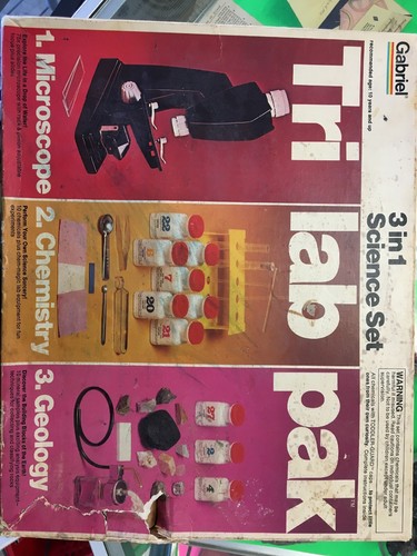 Vintage Gabriel Tri Lab Pak 3 in 1 Science Set Microscope Chemistry ...