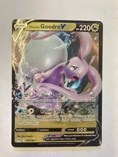 Pokémon TCG Hisuian Goodra V Sword & Shield - Lost Origin 135/196 ...