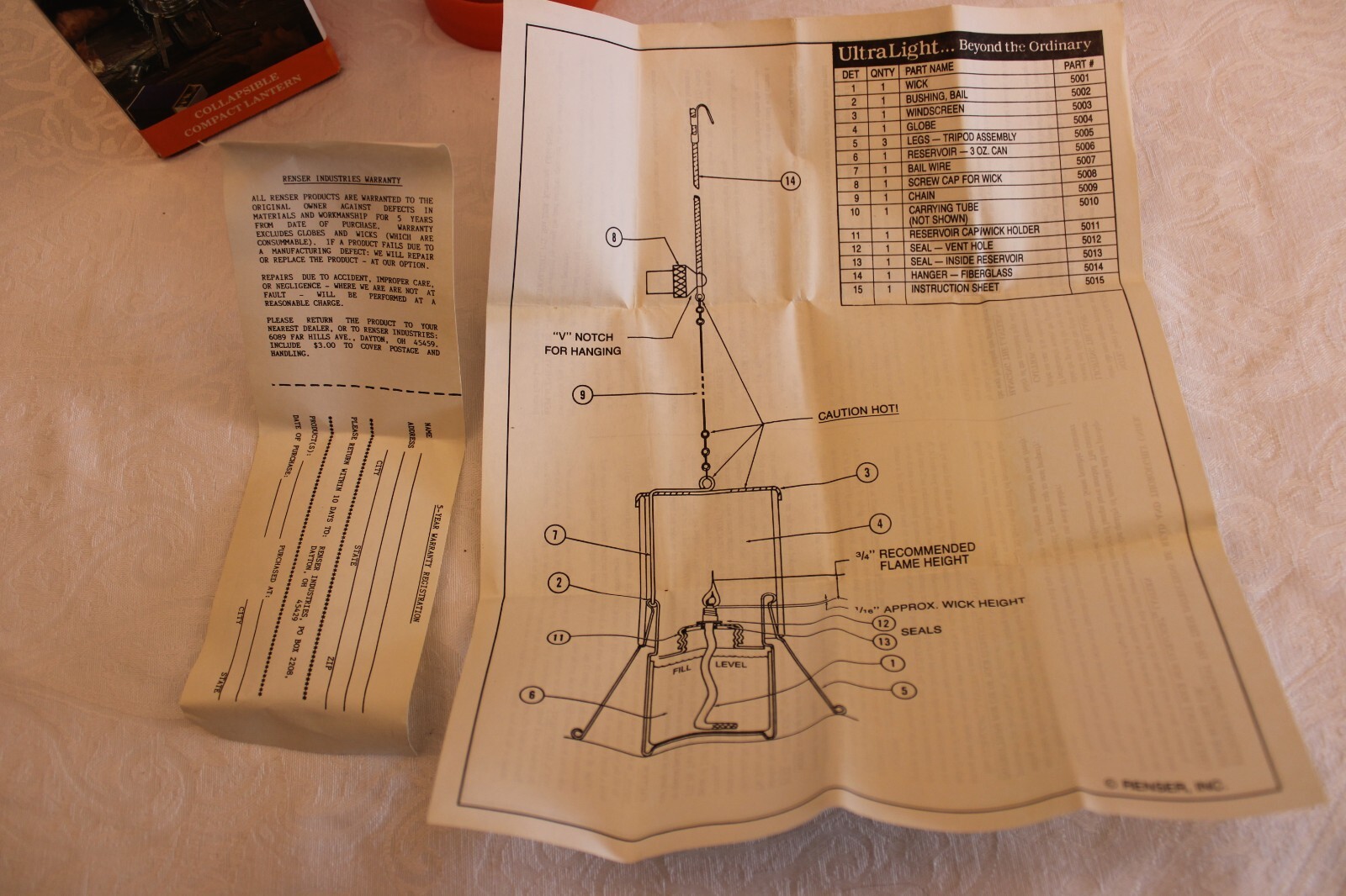 Ultralight Collapsible Lantern 1960s Survival Camping - Renser ...