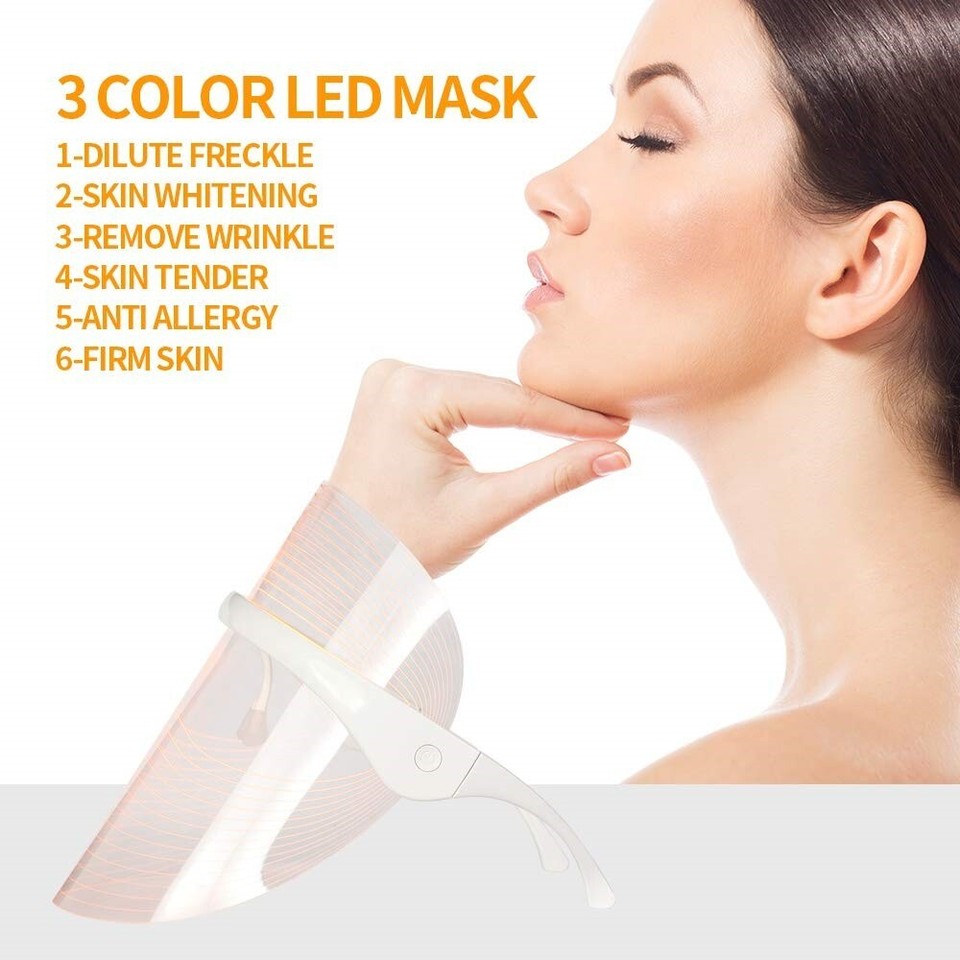 Face Mask Phototherapy Skin Care Beauty Device Home Use (3 Colors Nano ...
