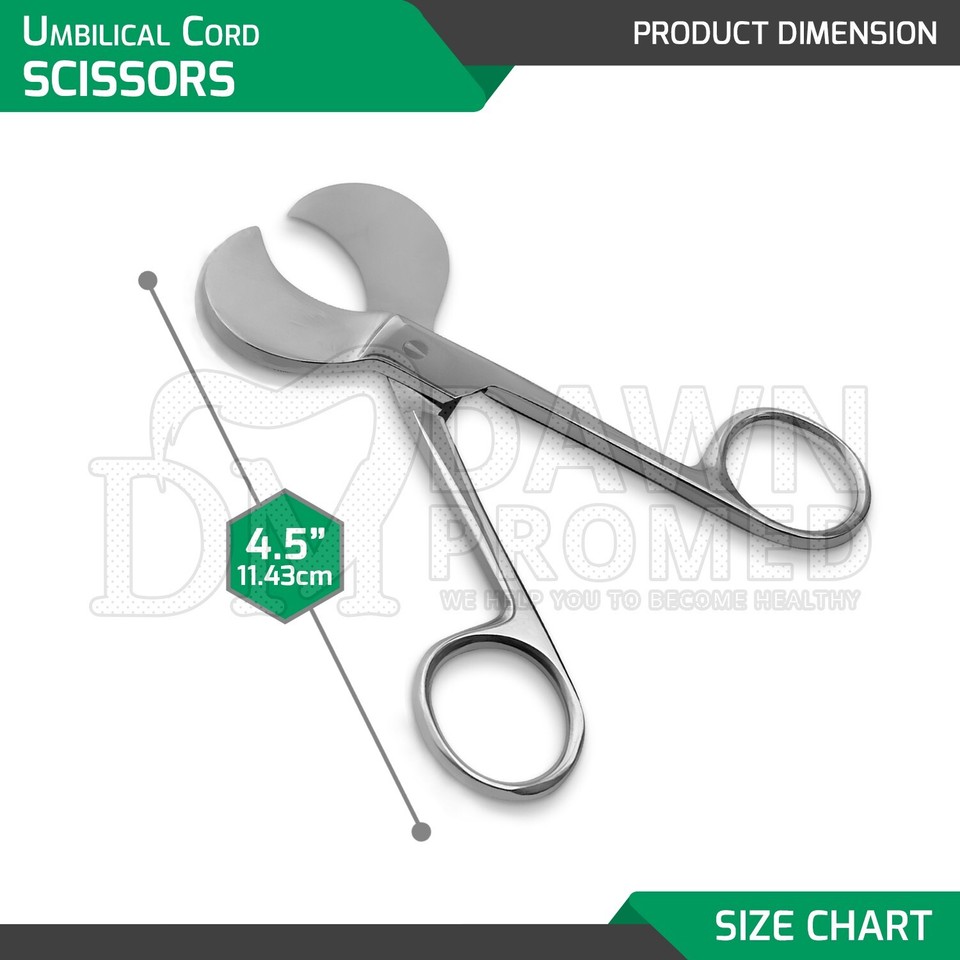 Umbilical Cord Scissor 5 Pcs Set 4.5" (USA Pattern) OB/GYN Veterinary ...