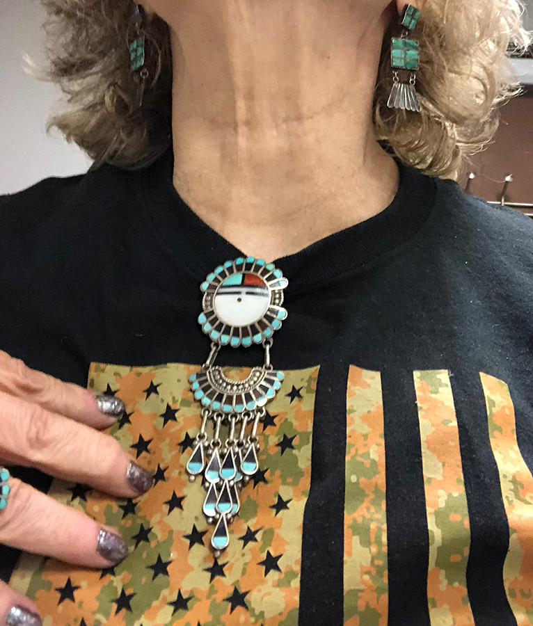 Zuni Roger Lela Cellicion Set Bracelet Pin Pendant Ring Mosaic Inlay ...