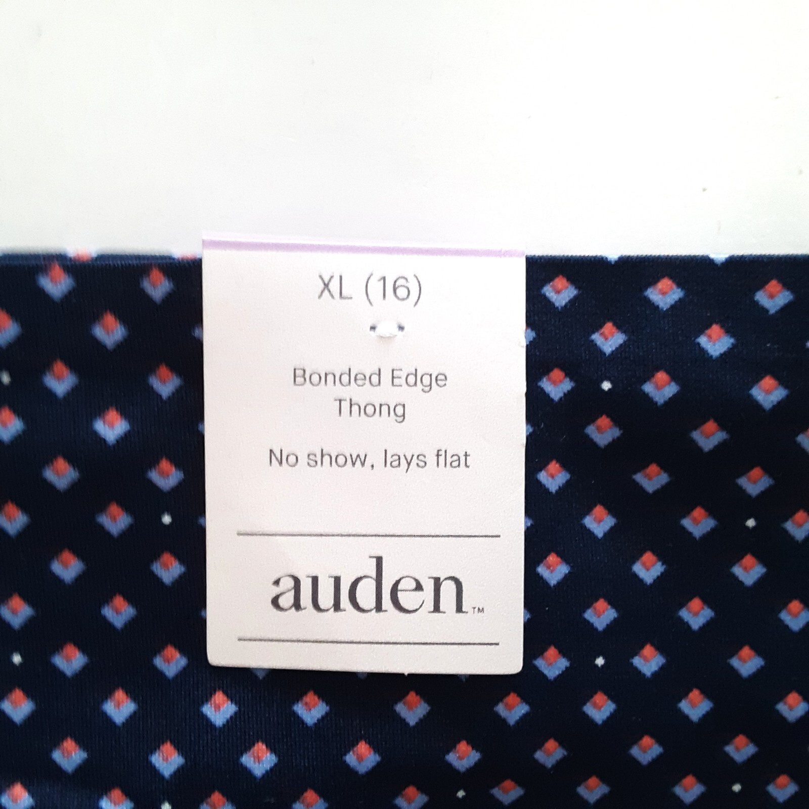 Auden Womens Size XL (16) Bonded Edge Micro Thong Blue Geo Panties | eBay
