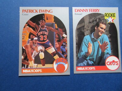 1990 NBA Hoops Patrick Ewing #203 and Danny Ferry #336 Rookie Card ...