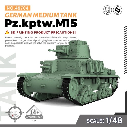 SSMODEL 48704 1/48 25mm Military Model Kit German Pz.kptw.M15 Medium ...