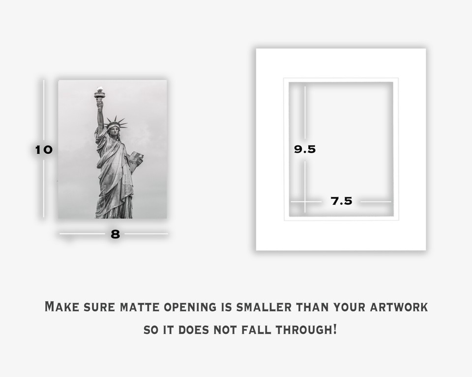Your Size Photo Matting, ARCHIVAL, Choose Your: Mat Size, Opening ...