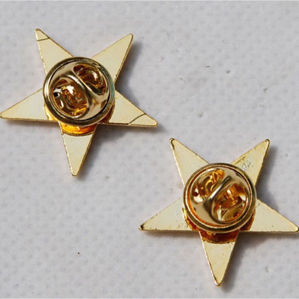 WW2 US Army One Star Brigadier General Rank Insignia Badges Gold 2PCS ...