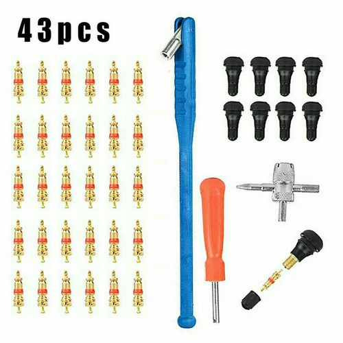 43pcs Kit Valve Stem Installation Remover Repair Tool Puller Car Tire ...