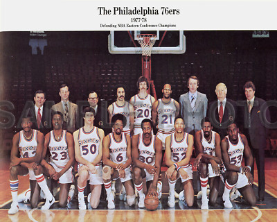 1977-78 PHILADELPHIA 76ERS CONFERENCE CHAMPIONS 8X10 TEAM PHOTO JULIUS ...