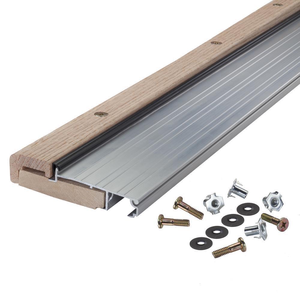 4-9/16 in. x 36 in. satin aluminum and oak adjustable threshold NEW | eBay