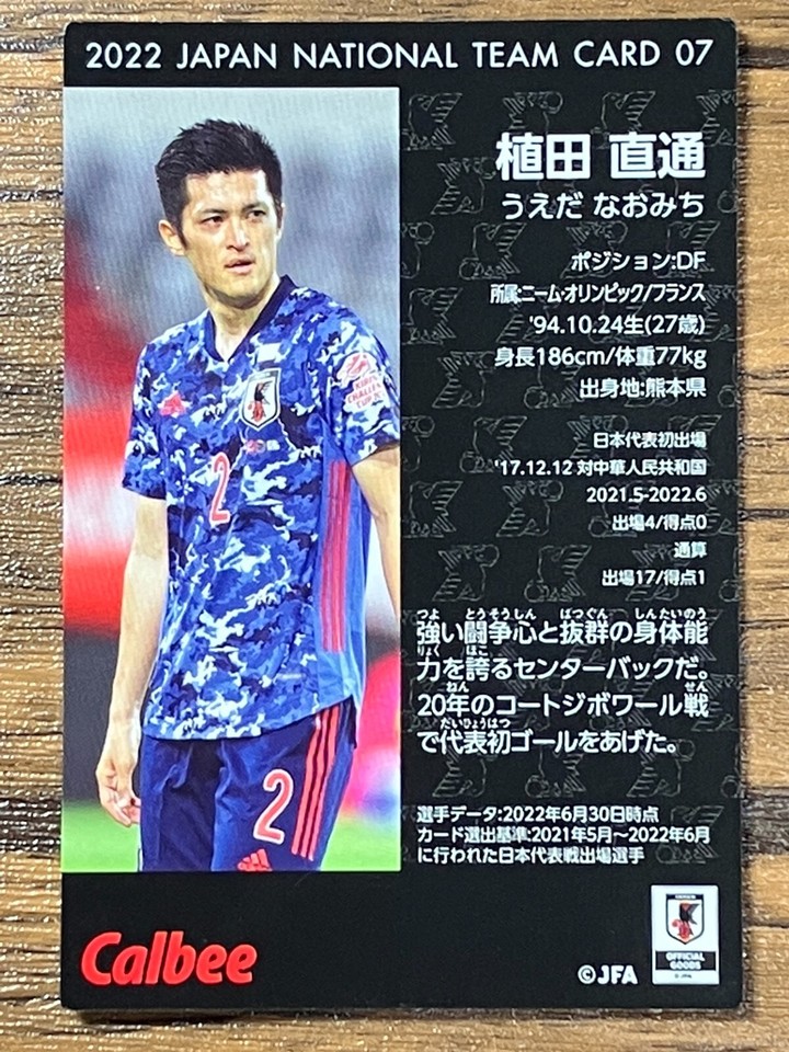 Ueda Naomichi No. 7 Card Japan Samurai Blue Soccer 2022 Qatar World Cup ...