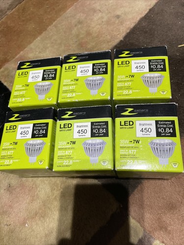 New 6 Pack Zenaro SL-16f MR16 LED 7W 3000K 50 degree GU5.3 Light Bulb ...