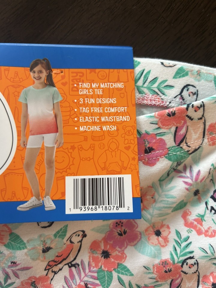 Member's Mark Girl's 3-Pack Coral/White/Floral Cartwheel Shorts Size 10 ...