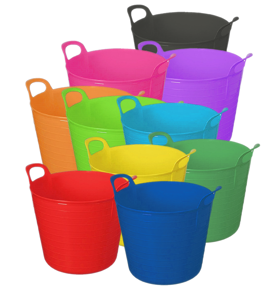 Plastic Flexi Tub Bucket Tubs Storage Toy Home Laundry Horse Feed Trug ...