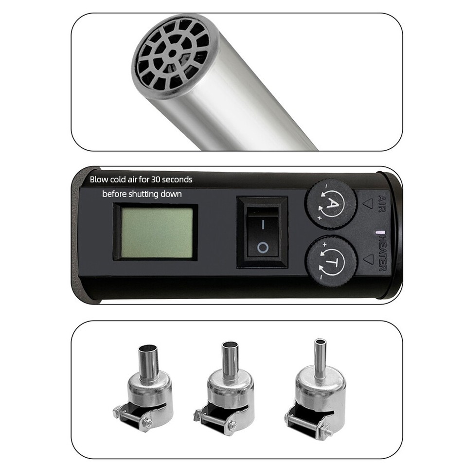 110V 220V Micro Heat Gun Temperature Adjustable Heat Air Machine for IC ...