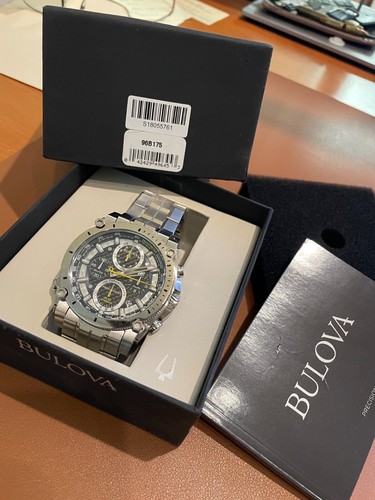 NEW Bulova 96B175 Men's Precisionist in Stainless Steel Quartz Silver ...
