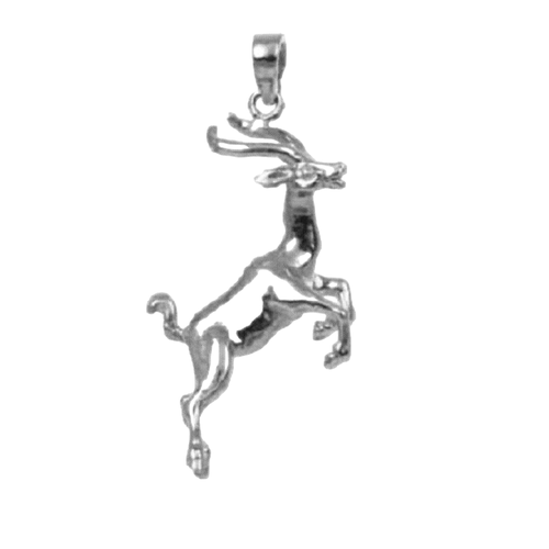 Sterling Silver GOAT 3D Solid Pendant / Charm, Made in USA, Italian Box ...