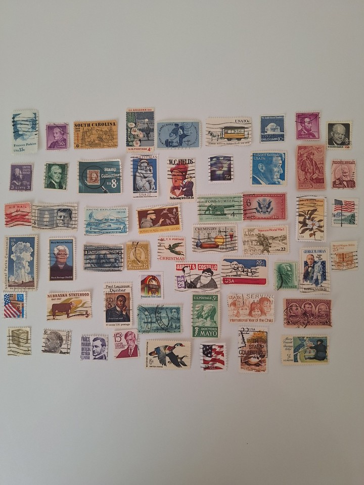 US Vintage Postage Stamps, Lot of 50+ stamps from large collection ...