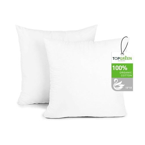 Feathers Down Pillow Inserts 18 x 18, Square Organic Pillow Insert for Bed, S... | eBay