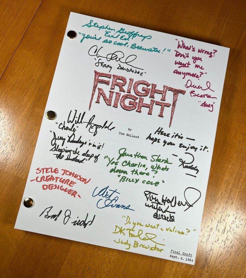 Fright Night Script Signed- Autograph Reprints- 113 Pages- Vampires ...