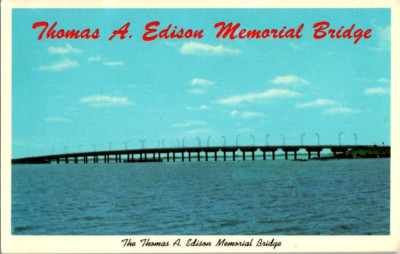 Unposted Post Card Thomas A Edison Memorial Bridge Sandusky Ohio | eBay