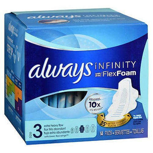 Always Infinity Pads With Flexfoam Size 3 Extra Heavy Flow 14 Each | eBay