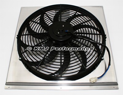 16" Curved Blade Electric Fan and 24" Aluminum Shroud Kit - Fits 24x19 ...
