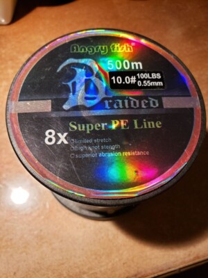White 500m 100Lbs(0.55mm) 8X Super PE Braided Line by Angry Fish | eBay