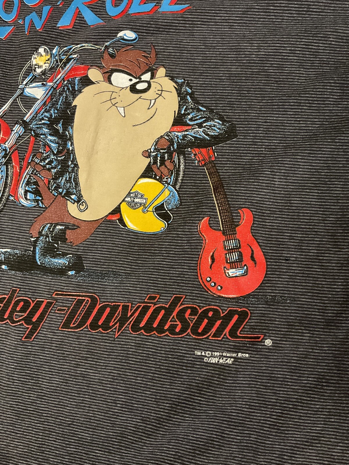 vintage harley davidson taz devil rock roll tshirt xl… - Gem